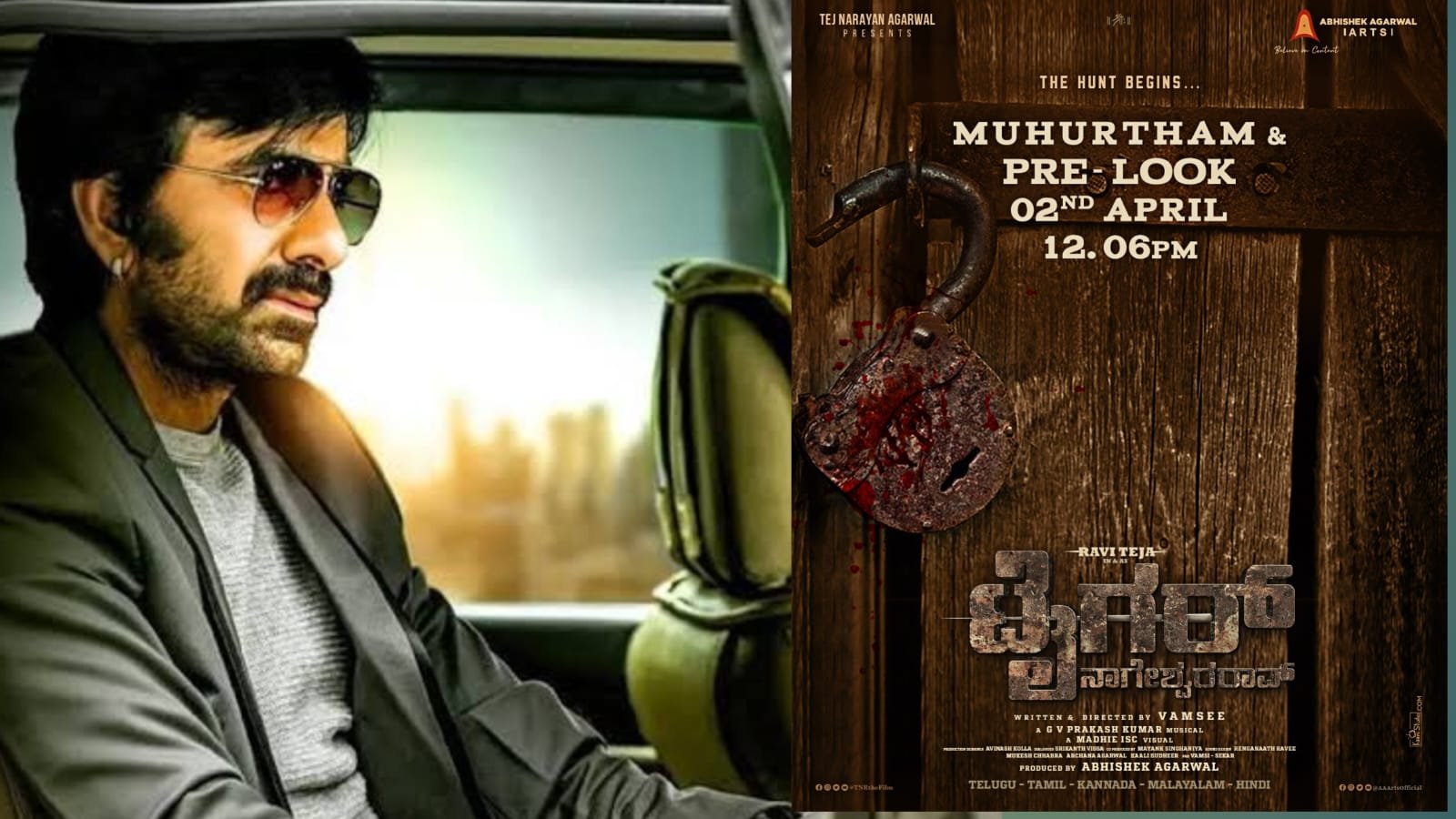 Director Vamsee and Mass Maharaja join hands for Tiger Nageshwara Rao ...